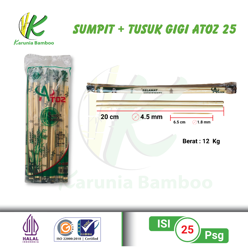Jual ATOZ MAMBO Sumpit + Tusgi 4.5mm x 20cm isi 25 Pasang / Sumpit ...