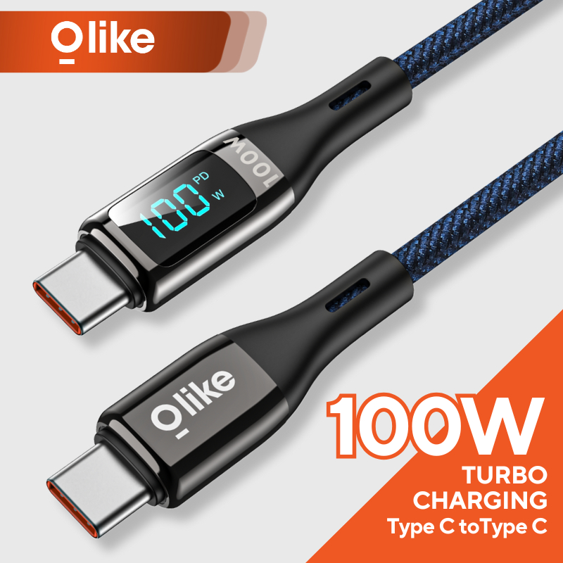 Jual Olike Cable Data 100W Type-C to Type-C Indikator Display Charging ...