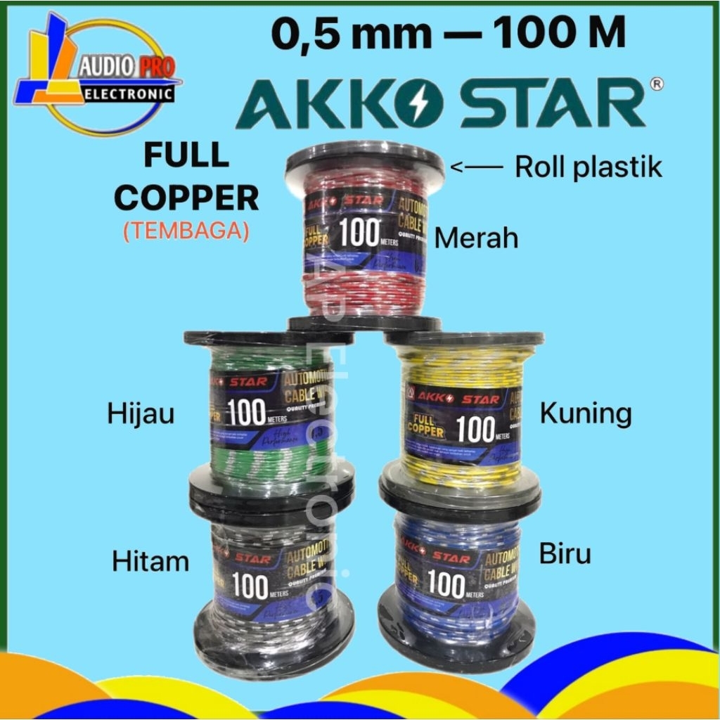 Jual KABEL BINTIK OTOMOTIF CABLE BELANG 0,5MM AKKO STAR FULL TEMBAGA ...