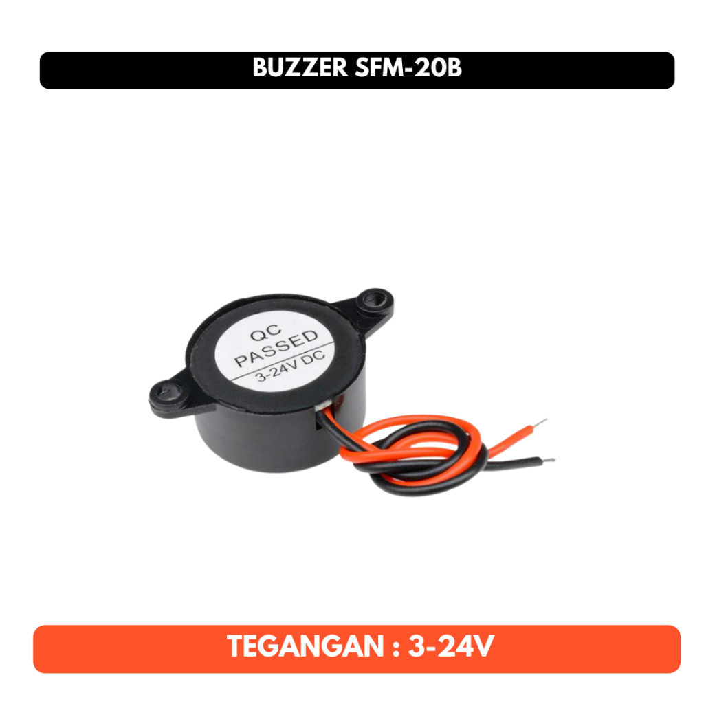 Jual Buzzer Aktif 3V 5V 12V 3 5 12 Volt Speaker Active DC 3V-24V SFM ...