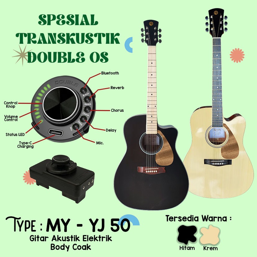 Jual Gitar MyMusic Transkustik Jumbo Cutaway Seri MY-YJ 50 Free Packing ...