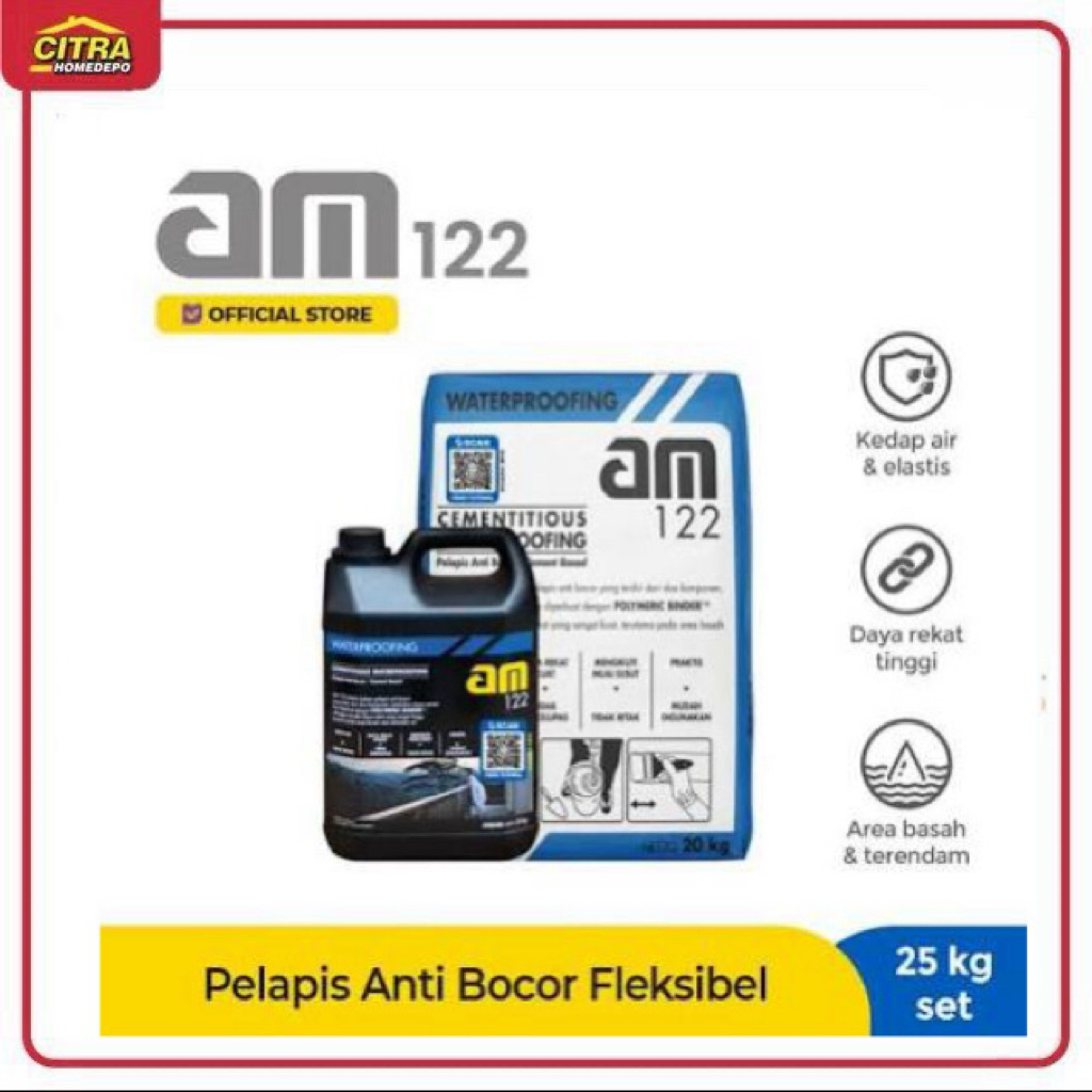 Jual Pelapis Anti Bocor AM 122 Waterproofing Cement Based 25Kg – Area ...