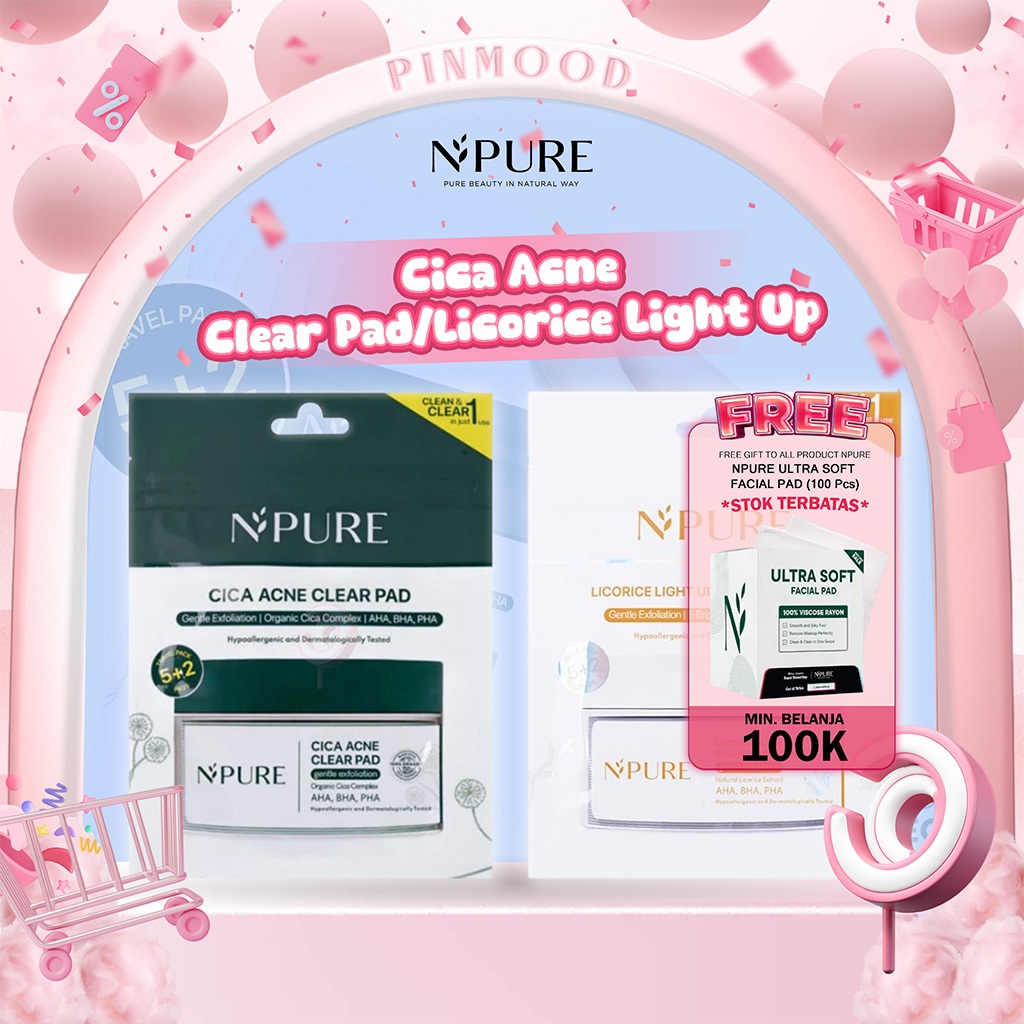 Jual NPURE - CICA ACNE CLEAR PAD / LICORICE LIGHT UP BRIGHTENING PADS ...