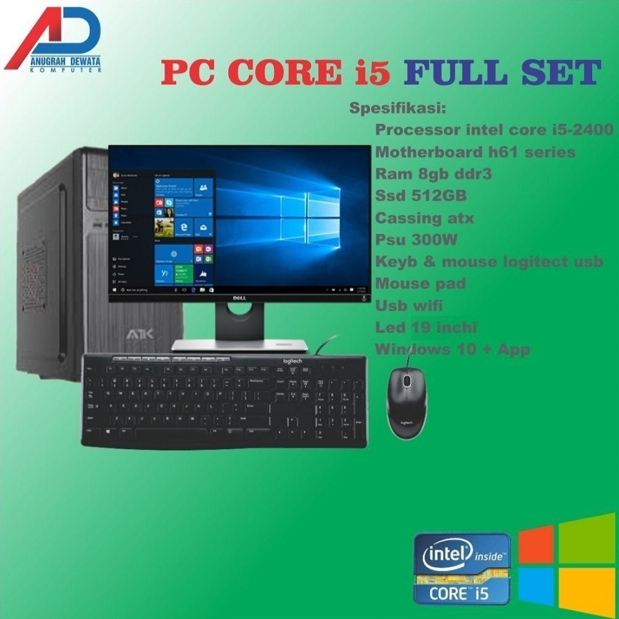 Jual KOMPUTER INTEL CORE I5 GEN2 RAM 8GB SSD 512GB FULL SET | Shopee ...