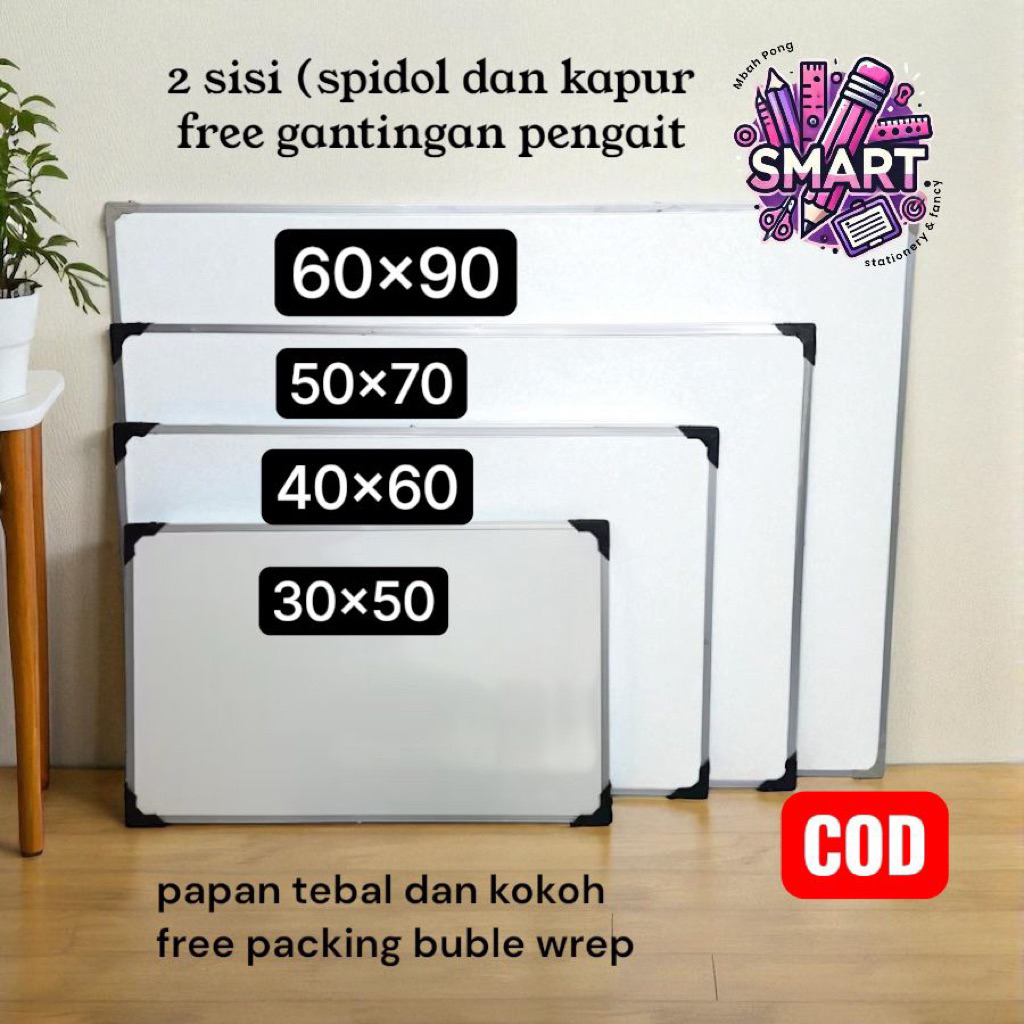 Jual PAPAN TULIS 2 SISI SPIDOL DAN KAPUR / WHITE BOARD / BLACK BOARD ...