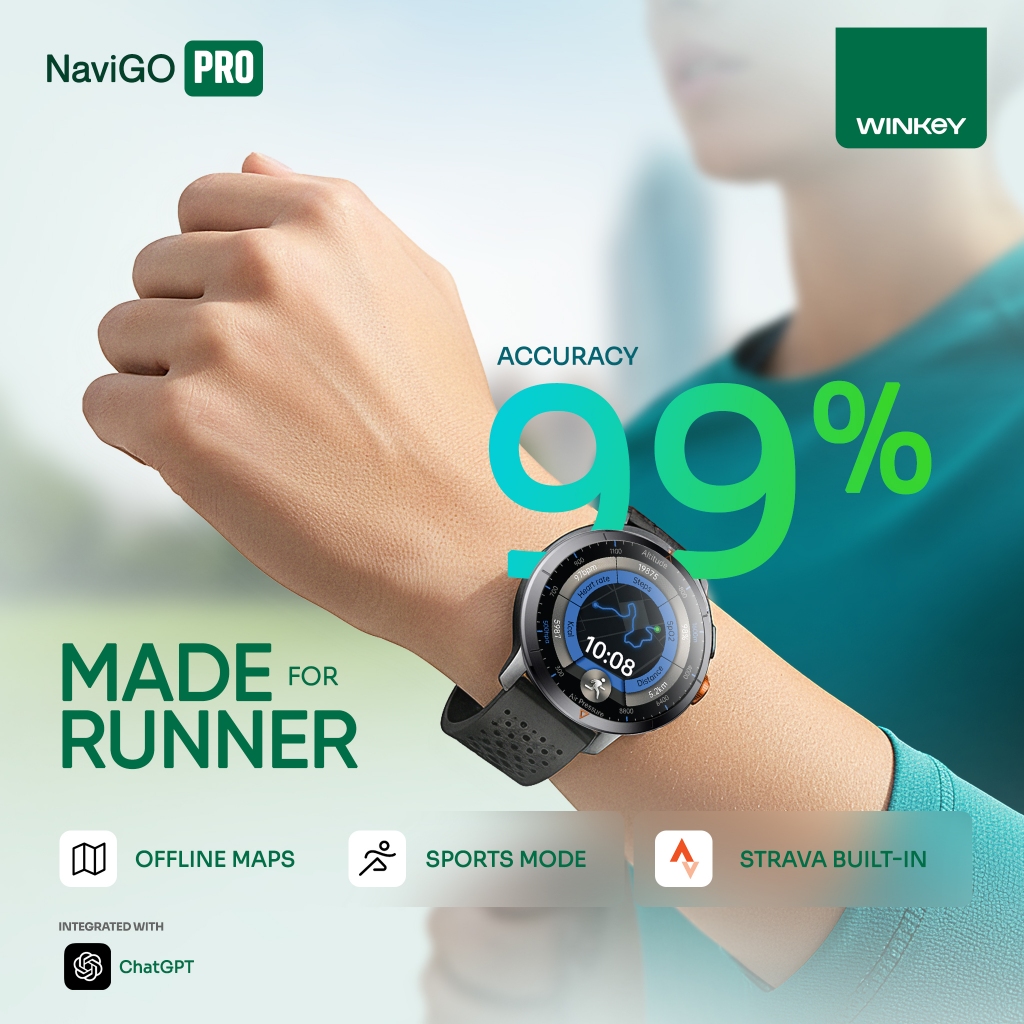 Jual WINKEY Smartwatch Running NaviGO PRO STRAVA Built in GPS Offline ...