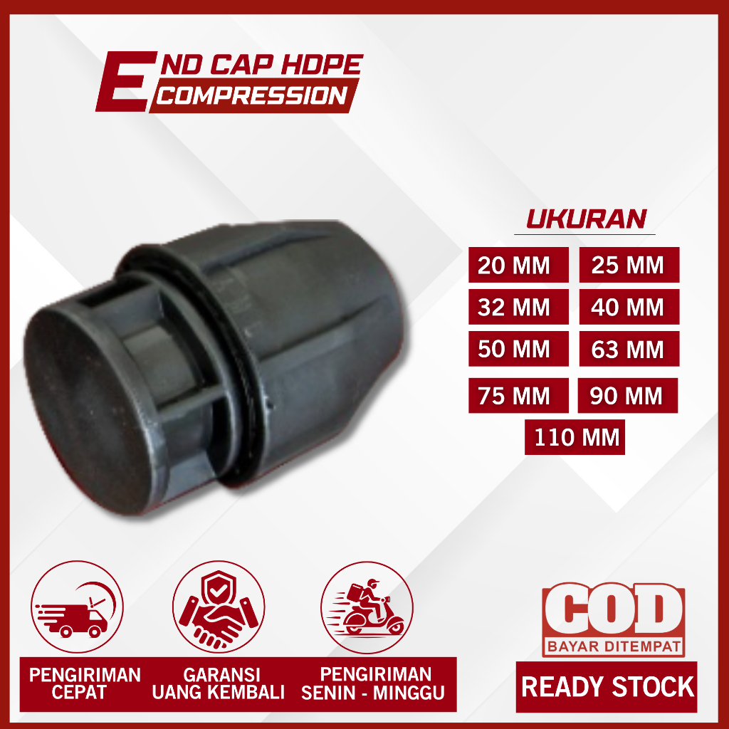 Jual End Cap Hdpe Compression 32 mm atau ( 1 Inch ) - End Cap Hdpe 1 ...
