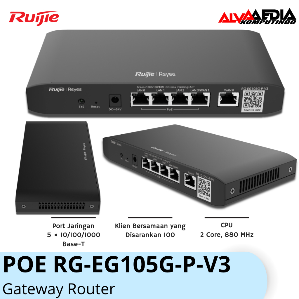 Jual RUIJIE GATEWAY ROUTER POE RG-EG105G-P-V3 - ROUTER MANAGE CLOUD ...