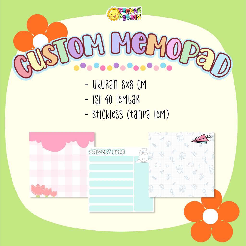 Jual Memo Notes Pad Lucu isi 40 Lembar (Boleh Custom) | Shopee Indonesia