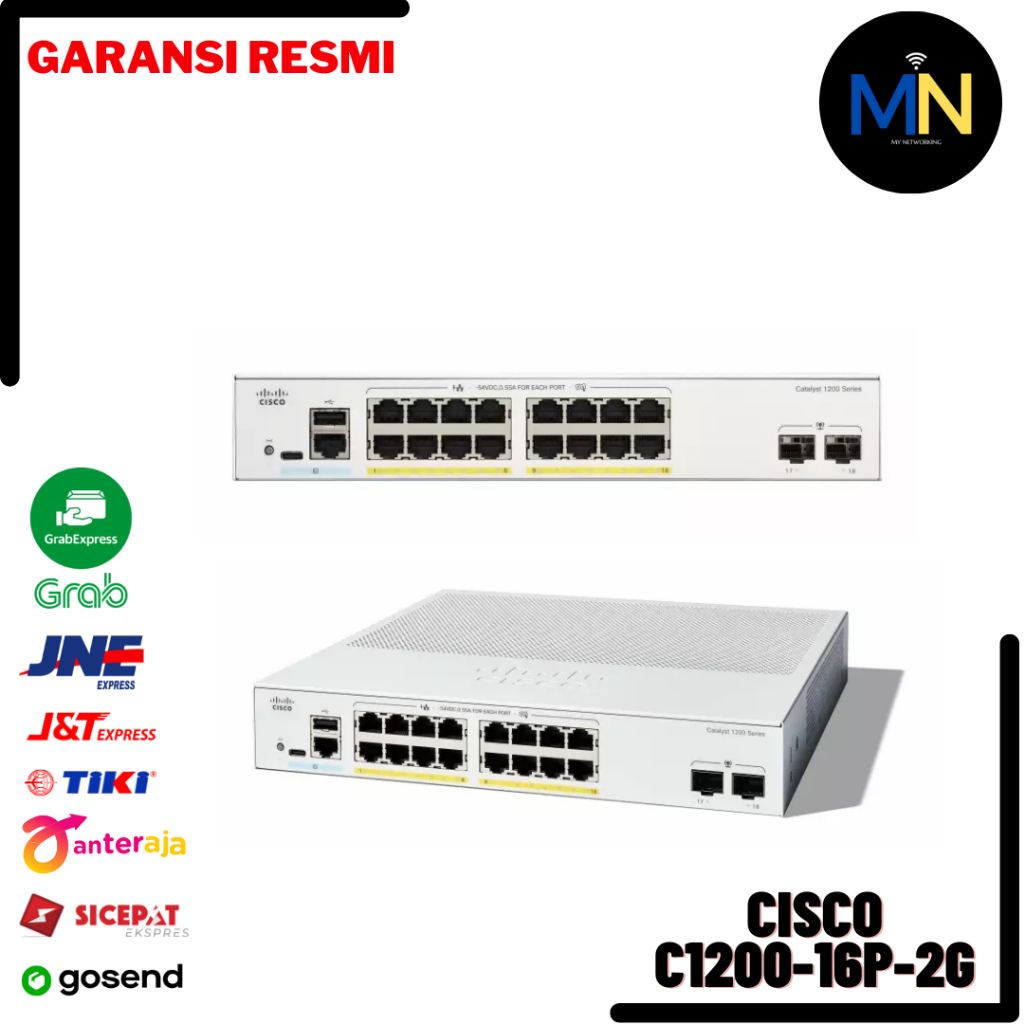 Jual Cisco Catalyst 1200 Series C1200-16P-2G Smart Switch 16-Port PoE ...