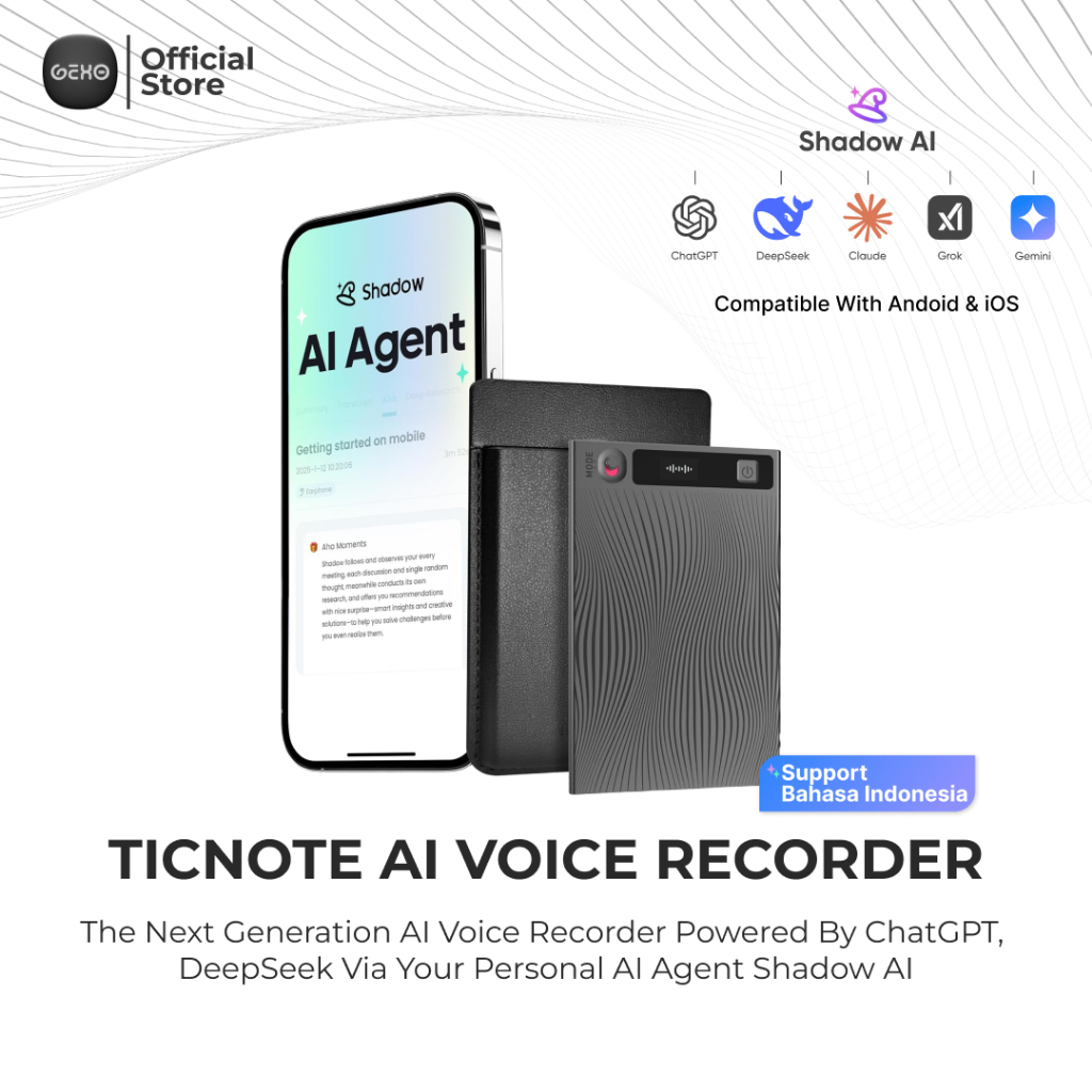 Jual Ticnote Perekam Suara AI TicNote 64GB OLED | Rekam Telepon ...