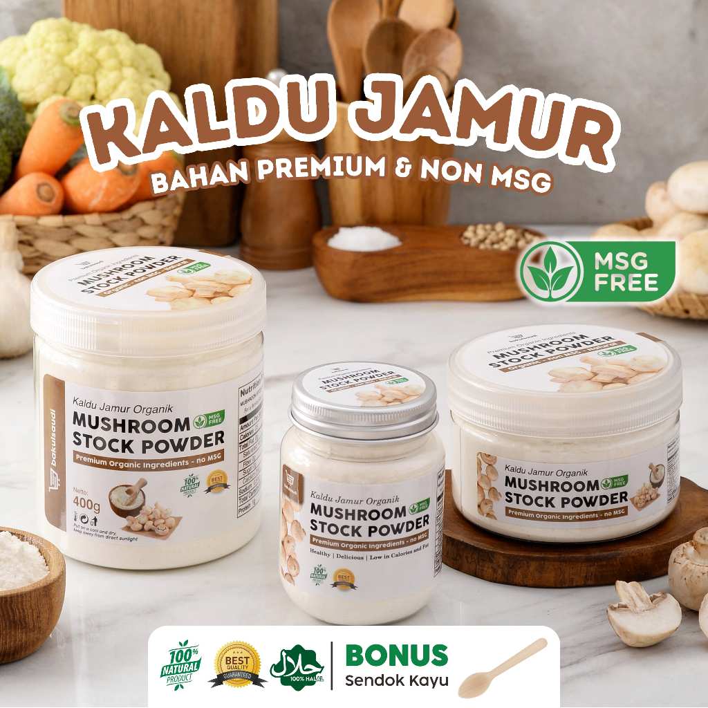 Jual Organic Mushroom Stock Powder Non MSG / Kaldu Jamur Bubuk Non MSG ...