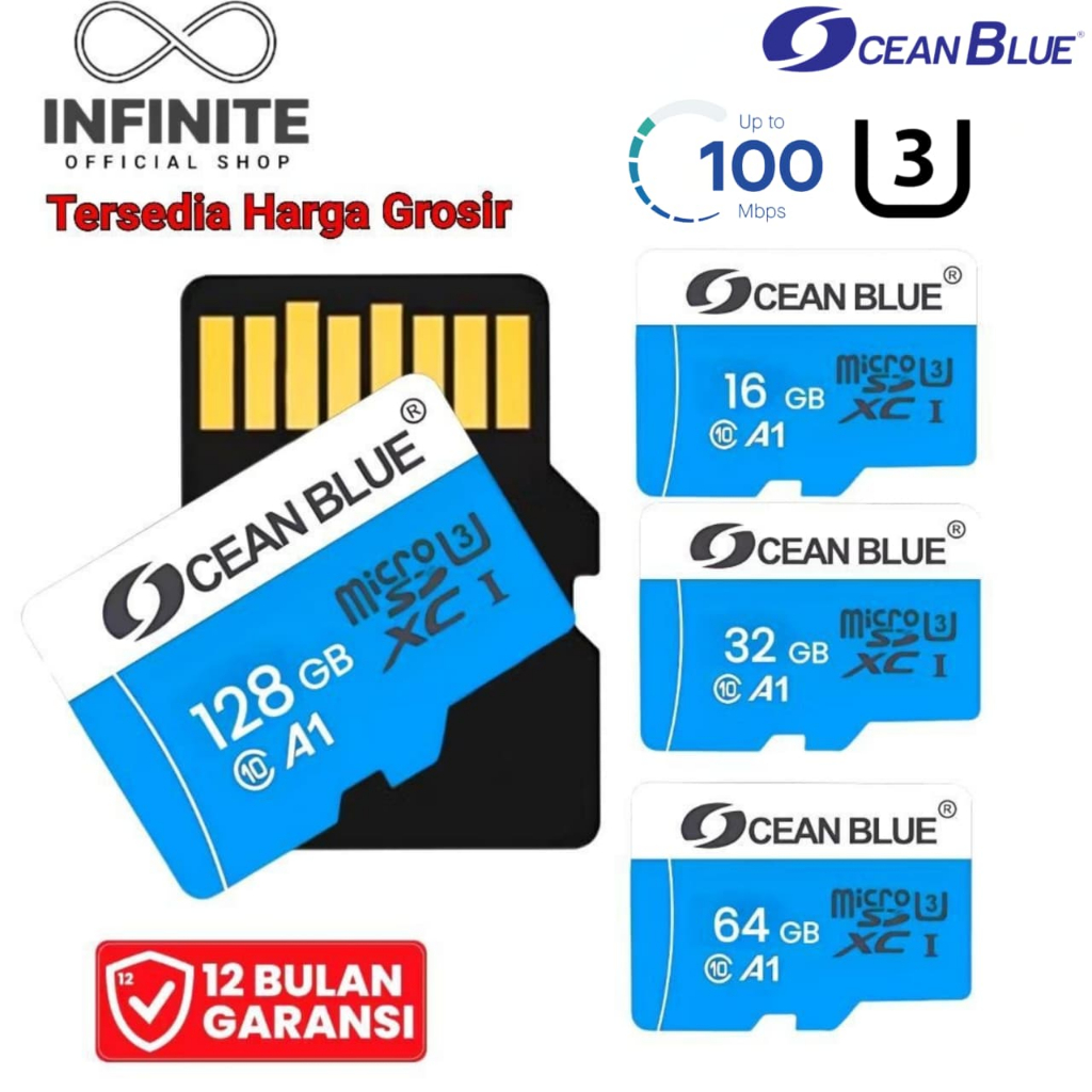 Jual Memory Card Hp Micro SD MMC Kartu Memori TF OCEANBLUE U3 16 32 64 ...