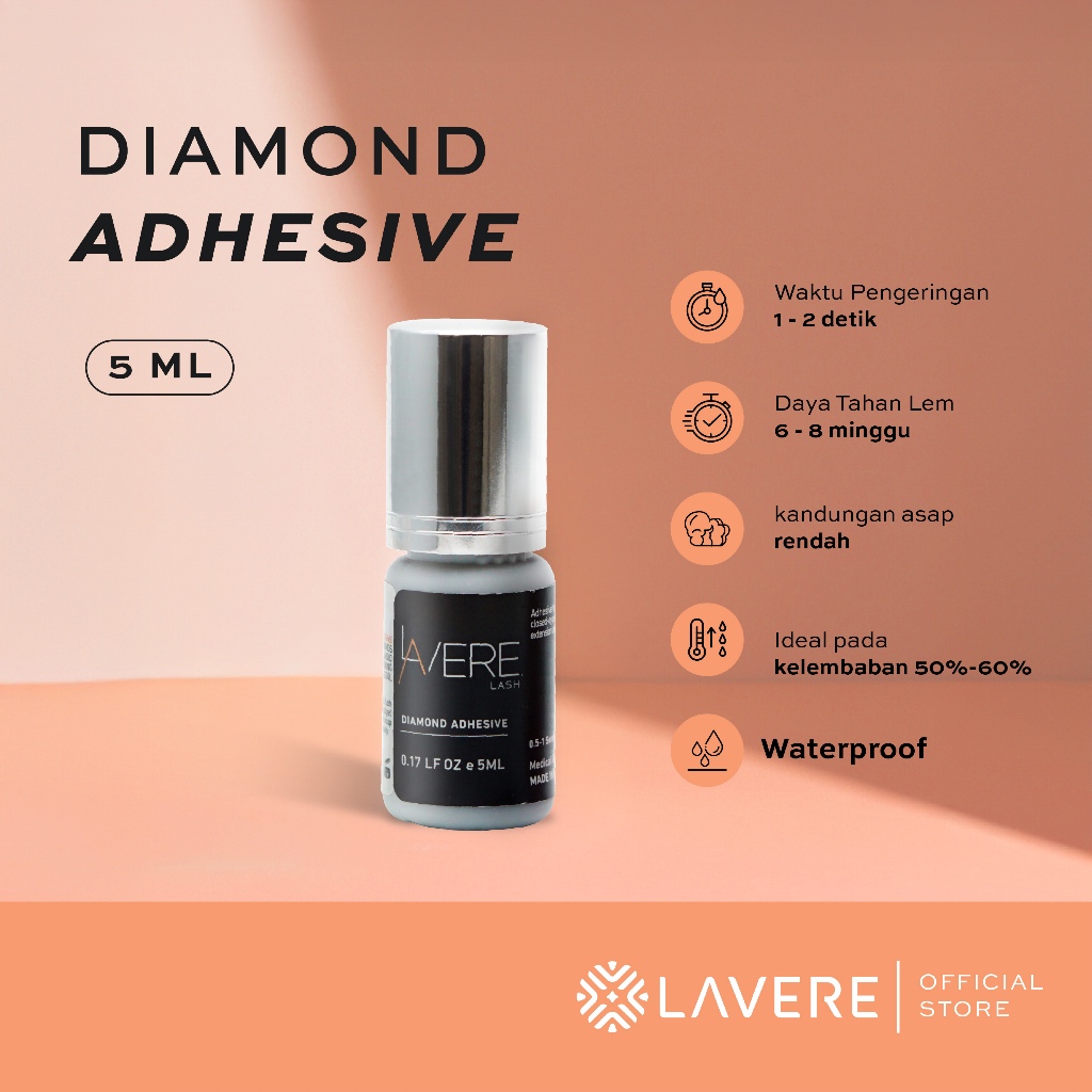 Jual Lavere Diamond Adhesive Waterproof Eyelash Extension Glue 5ml ...
