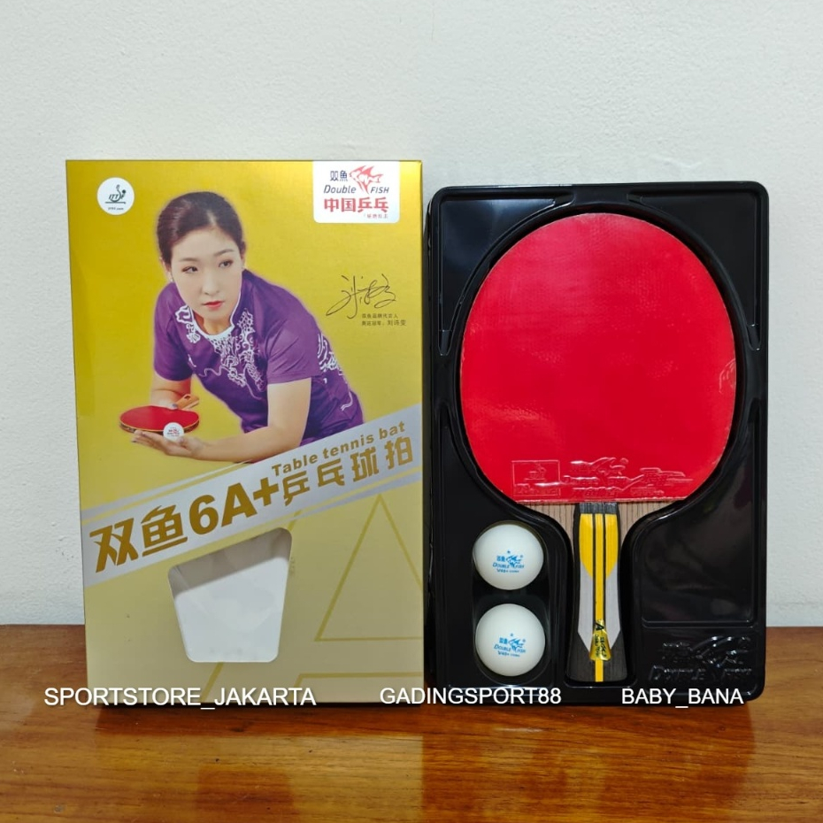 Jual ORIGINAL Bet pingpong Double Fish 6A+ - Bat tenis meja Double Fish ...