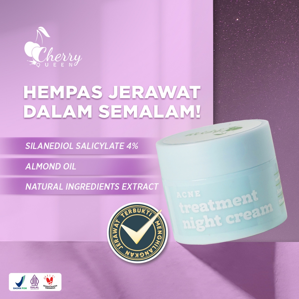 Jual Cherry Queen Acne Treatment Night Cream 20 gr | Shopee Indonesia