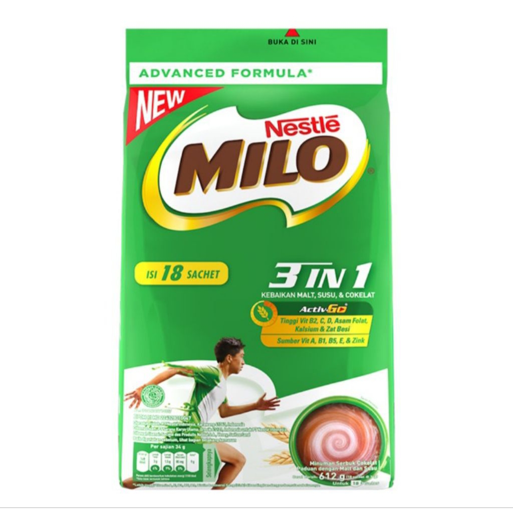 Jual Milo Activ-Go Minuman Serbuk Cokelat Sachet 18 X 34 g | Shopee ...