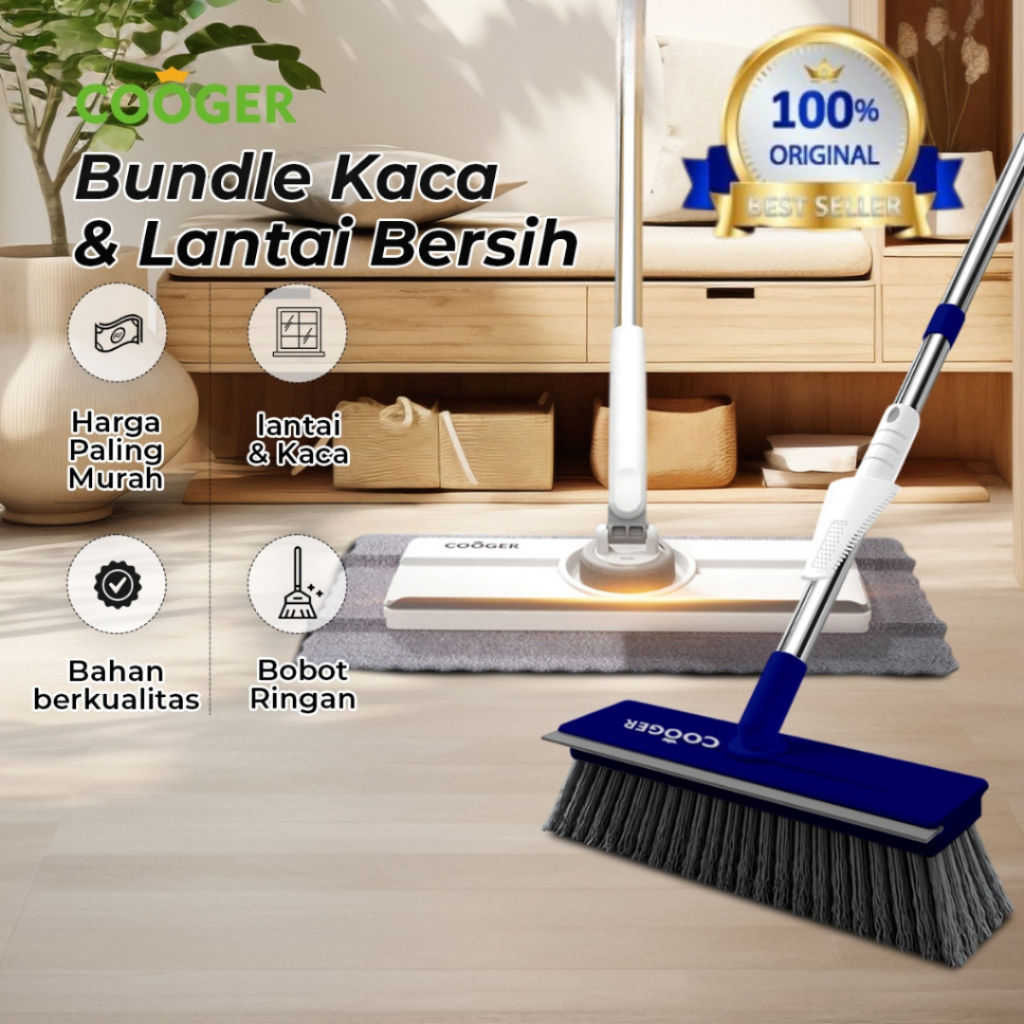 Jual COOGER Sikat Lantai 5IN1 Pembersih Kaca Gagang Panjang Dan Alat ...