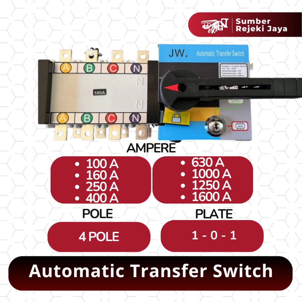 Jual ATS OTOMATIS AUTOMATIC TRANSFER SWITCH PLN GENSET PANEL 4 POLE 63A ...