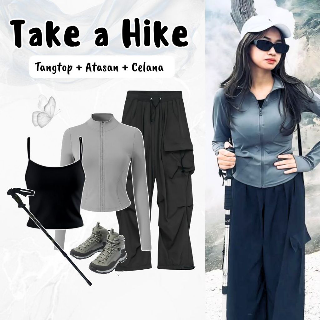 Jual one set 3in1 tangtop + atasan jaket sport+ celana cargo ...