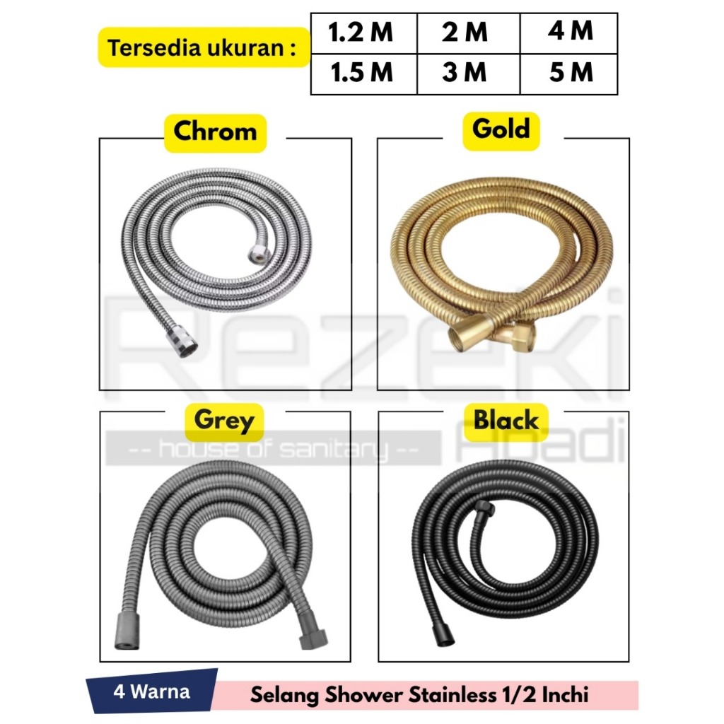 Jual Selang Shower Stainless - Fleksibel Shower Mandi - Selang Shower ...