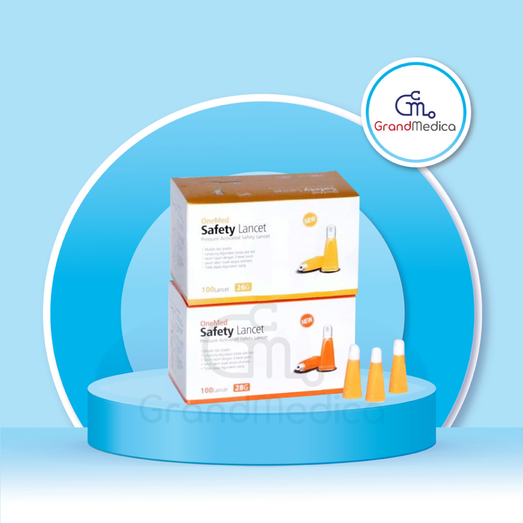 Jual Safety Lancets 26G & 28G / Jarum Lancets Steril ONEMED - Box isi ...