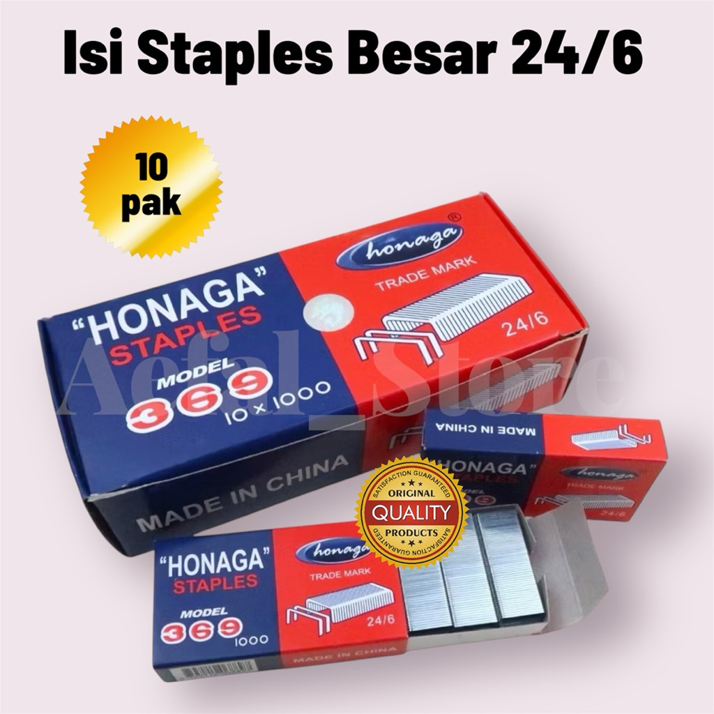 Jual [10 kotak kecil] Isi Staples Besar 24/6 Honaga | Shopee Indonesia