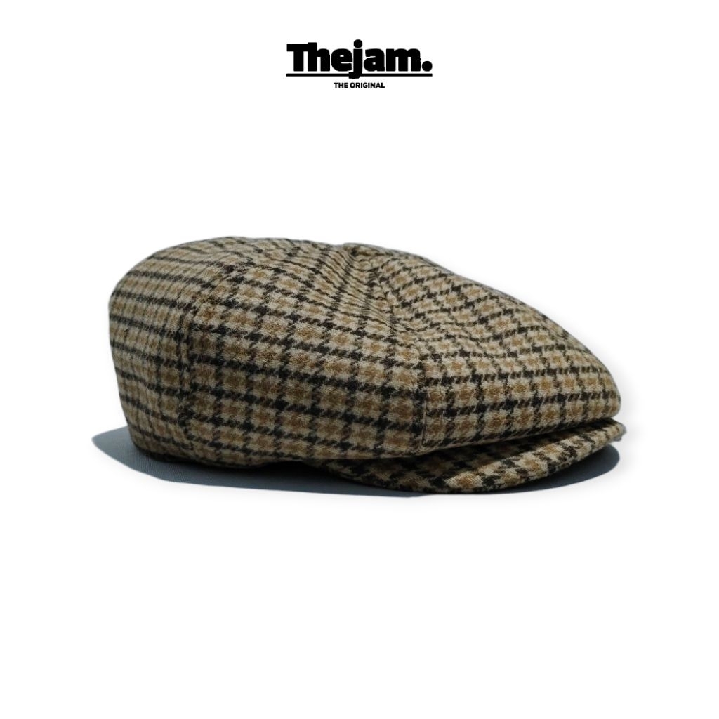 Jual Thejam the original Newsboy cap wool tweed brown | 8panel caps ...