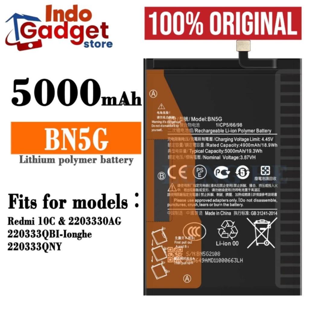 Jual Baterai Batre Redmi 10C BN 5G Batrai Batrei Battery Redmi 10 C ...