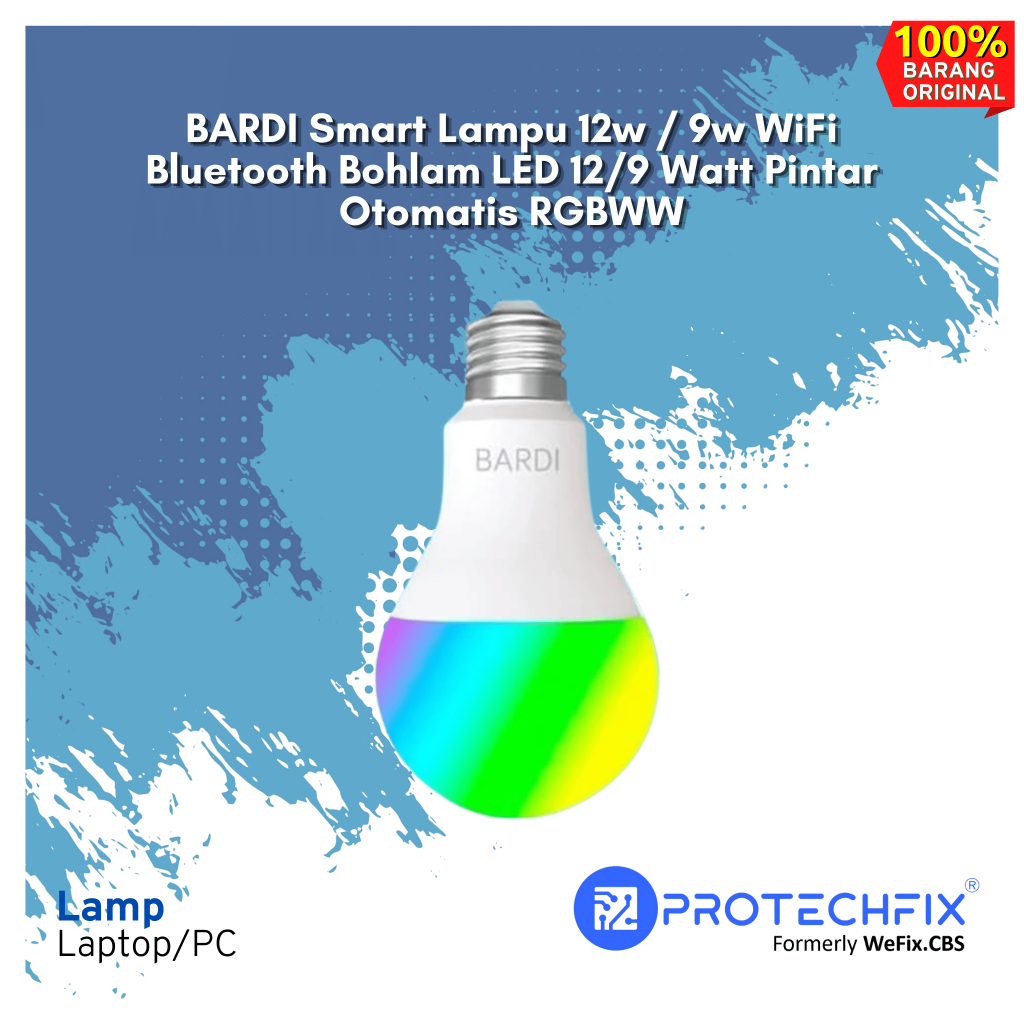 Jual BARDI Smart Lampu 12w / 9w WiFi Bluetooth Bohlam LED 12/9 Watt ...