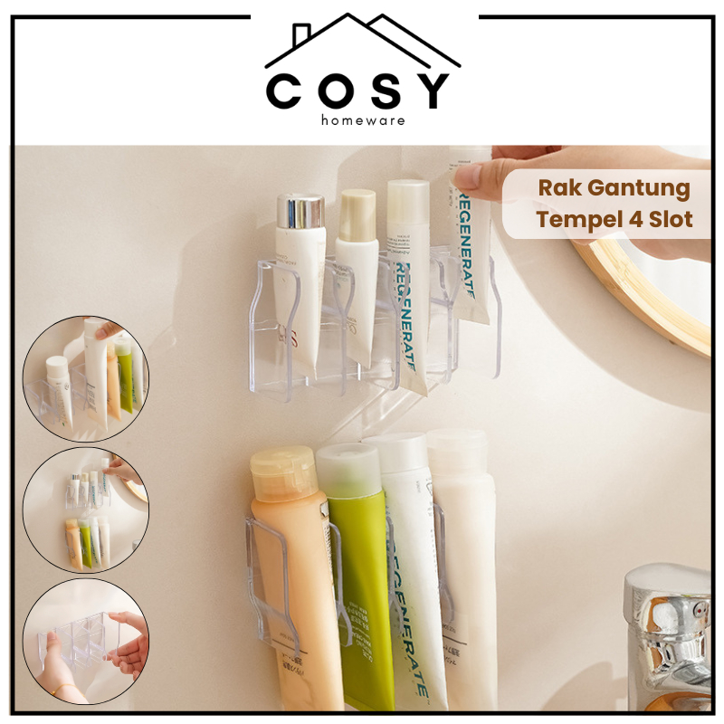 Jual COSY Rak Gantung Tempel 4 Slot Tempat Penyimpanan Pasta Botol dan ...