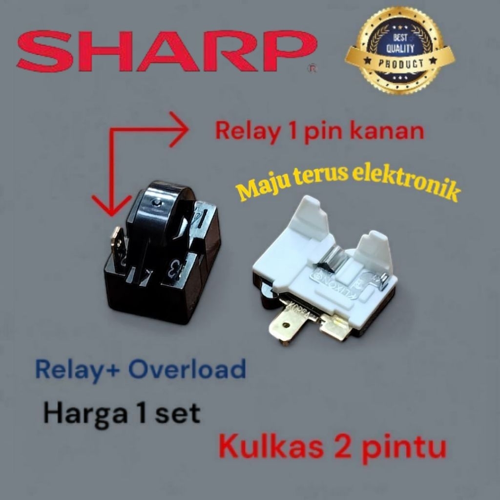 Jual RELAY+ PTC OVERLOAD KULKAS SHARP 1 SET 1 PIN KANAN KULKAS SHARP 2 ...