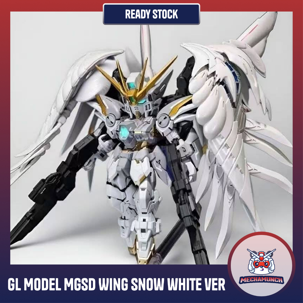 Jual GL Model MGSD Wing Zero EW / Snow White Ver Include Stand Base ...