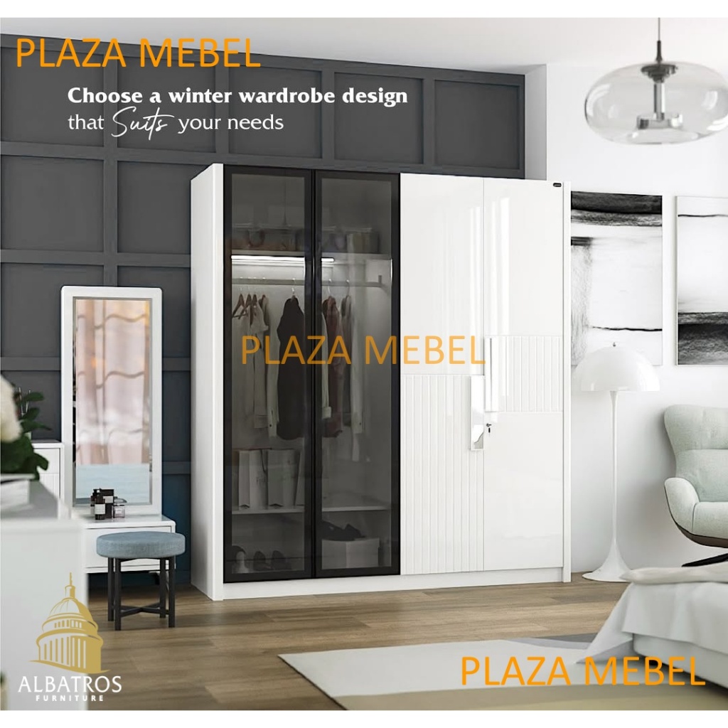 Jual Lemari Pakaian Albatros Winter 2 - 3 - 4 Pintu Jumbo Besar White ...