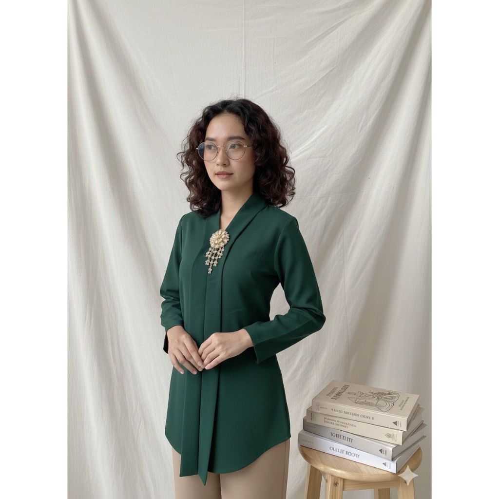 Jual Atasan Kartini Modern - Atasan Kebaya Polos lengan Panjanng ...