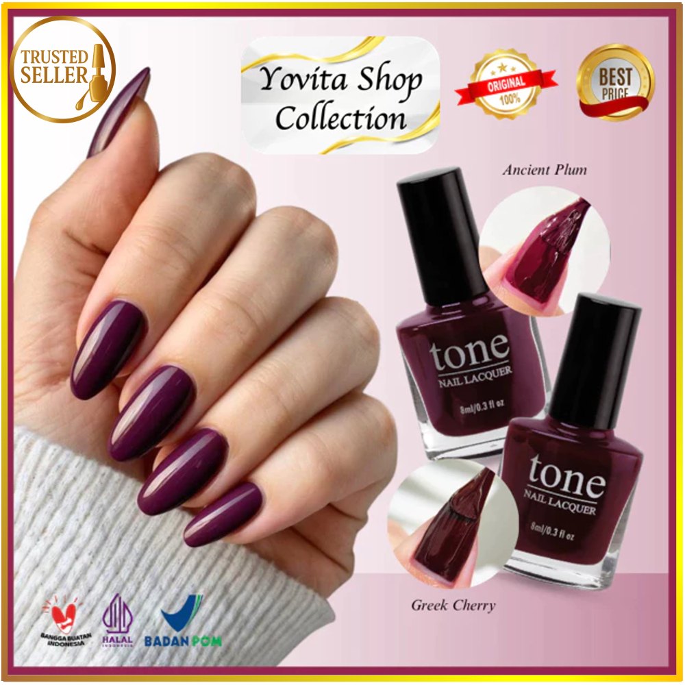 Jual Kutek Tone Nail Lacquer Maroon Halal Murah 8ml | Cat Kuku Tone ...