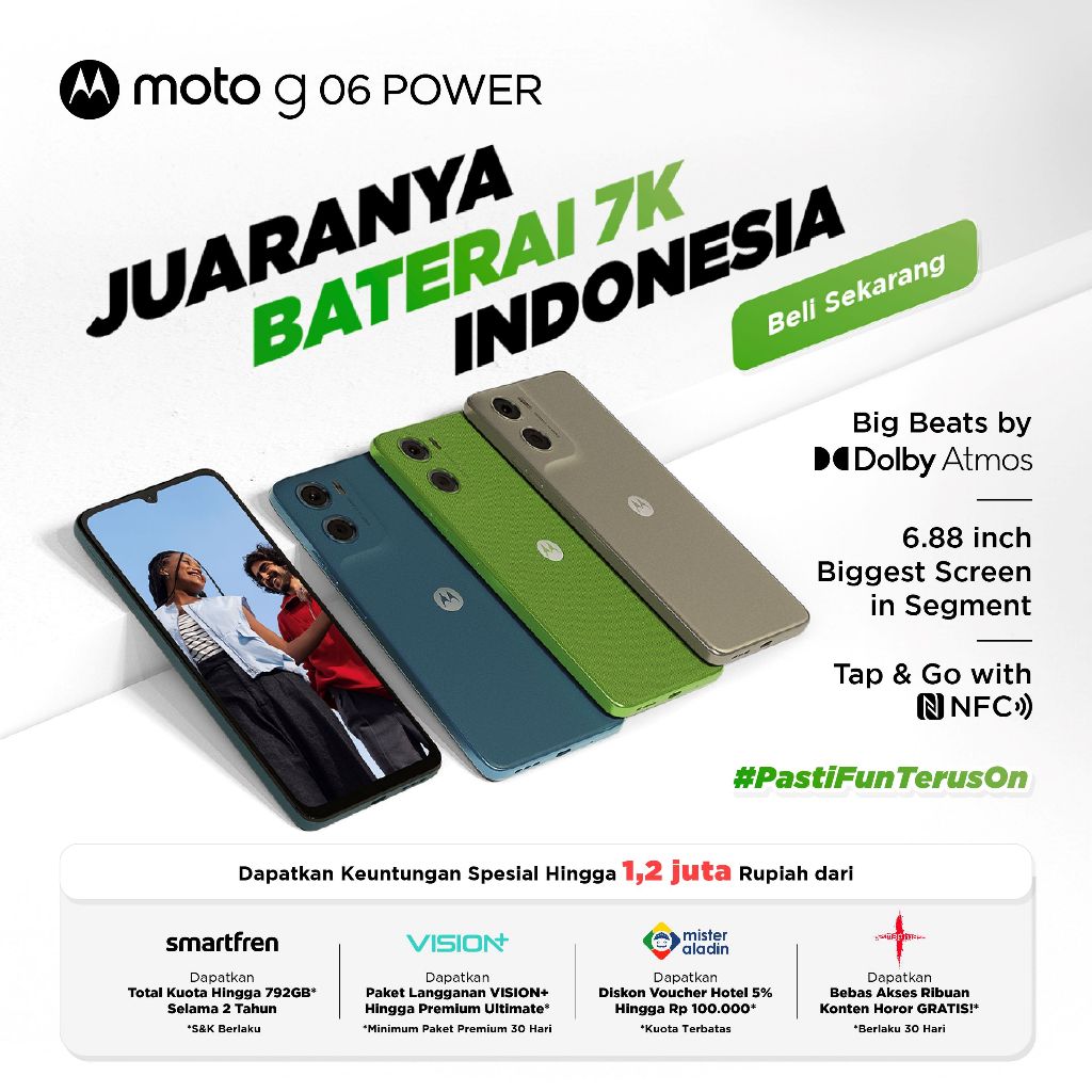 Jual Moto G06 Power 128GB RAMBoost 12GB - 6.88" - 7000mAh - 50MP Pro ...