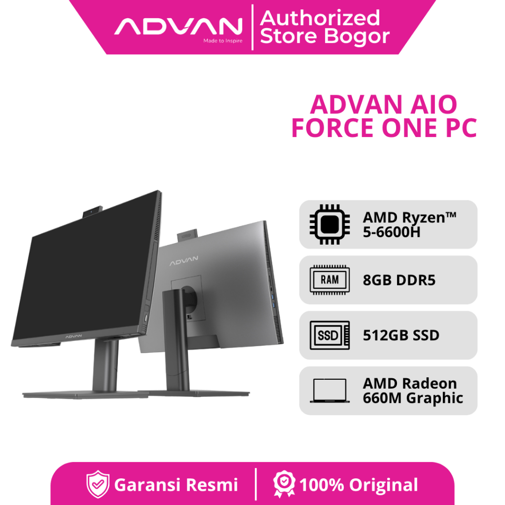 Jual ADVAN AIO FORCE ONE PC RYZEN 5 6600H 8GB 512GB SSD AMD RADEON ...
