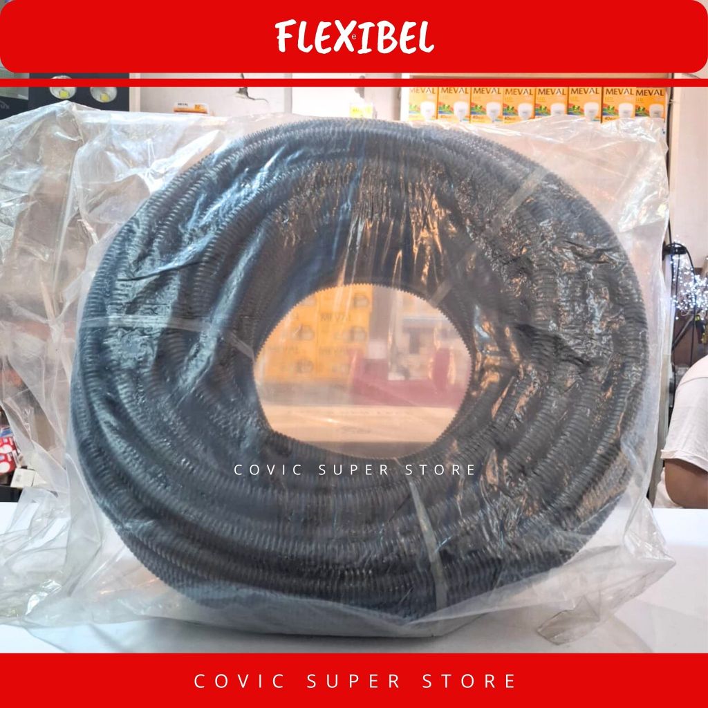 Jual SELANG FLEXIBEL 20mm / SELANG KABEL LISTRIK SPIRAL FLEXIBEL HITAM ...
