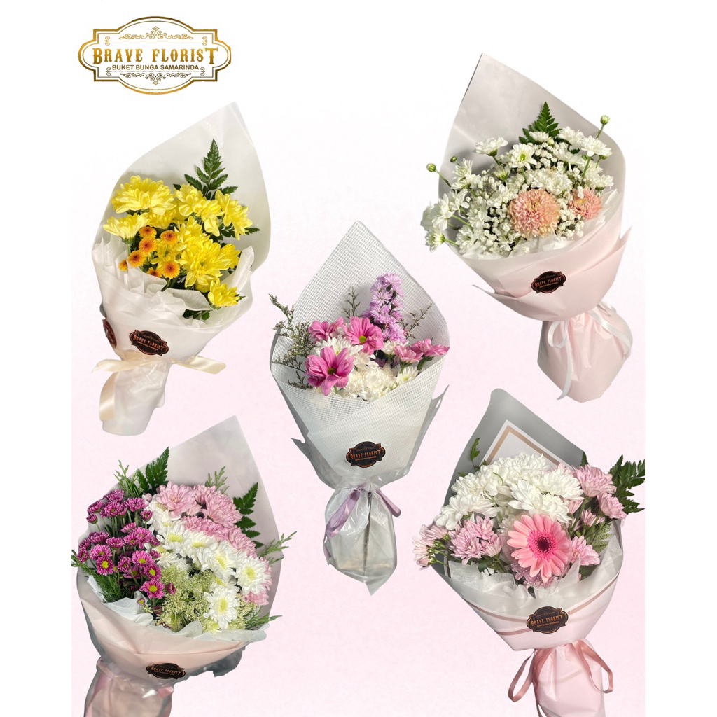 Jual Bunga Fresh Flower Read 50-75K Triangle Bouquet Buket Asli Murah ...