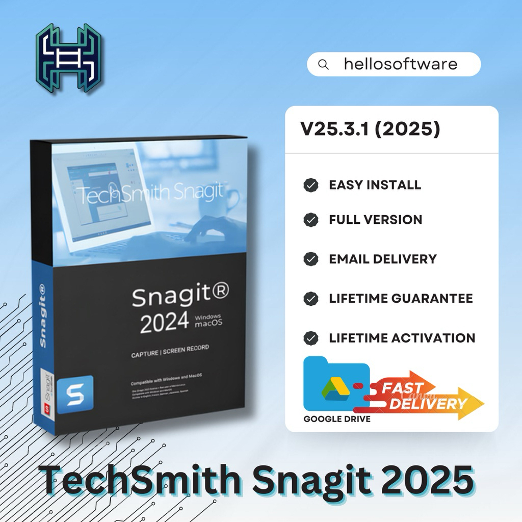 Jual (WIN/MAC) TechSmith Snagit 2025 v25.3.1 Full Version (Versi ...
