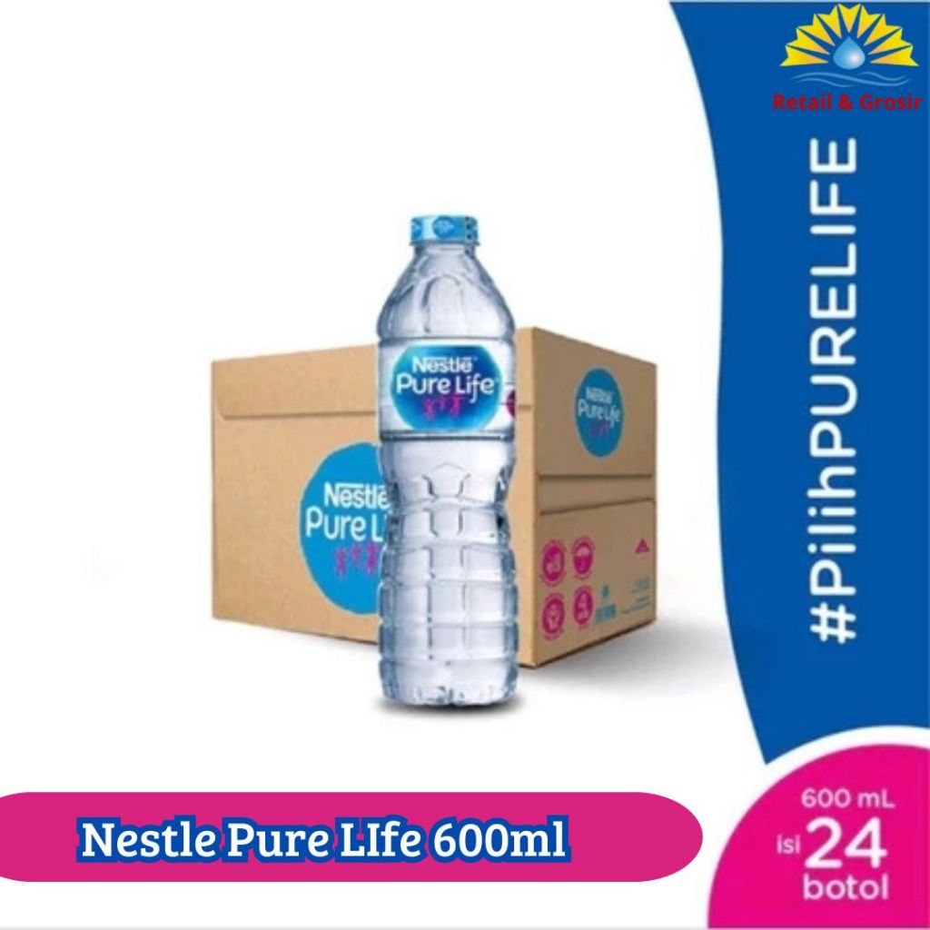 Jual Nestle Pure Life 600 ML (ISI 24 BOTOL) | Shopee Indonesia