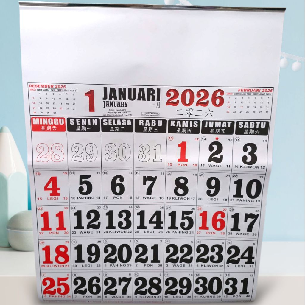 Jual PROMO KALENDER Dinding 2026 JUMBO WARNA,Jumbo, Medium Small ...