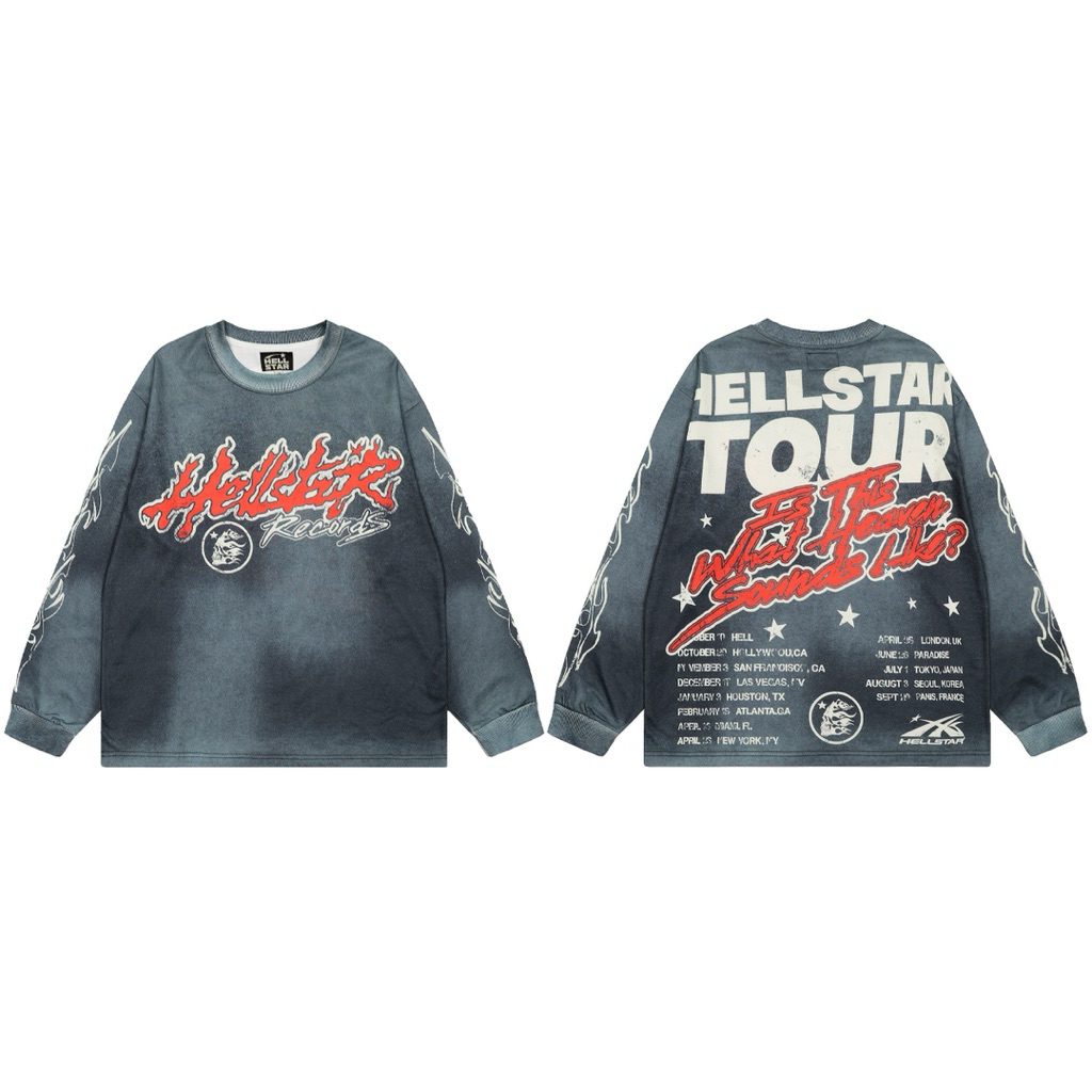 Jual Longsleeve Hellstar Records World Tour Oversize | Shopee Indonesia