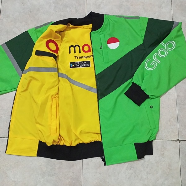 Jual jaket grab maxim jaket bolak balik pria wanita bordir | Shopee ...