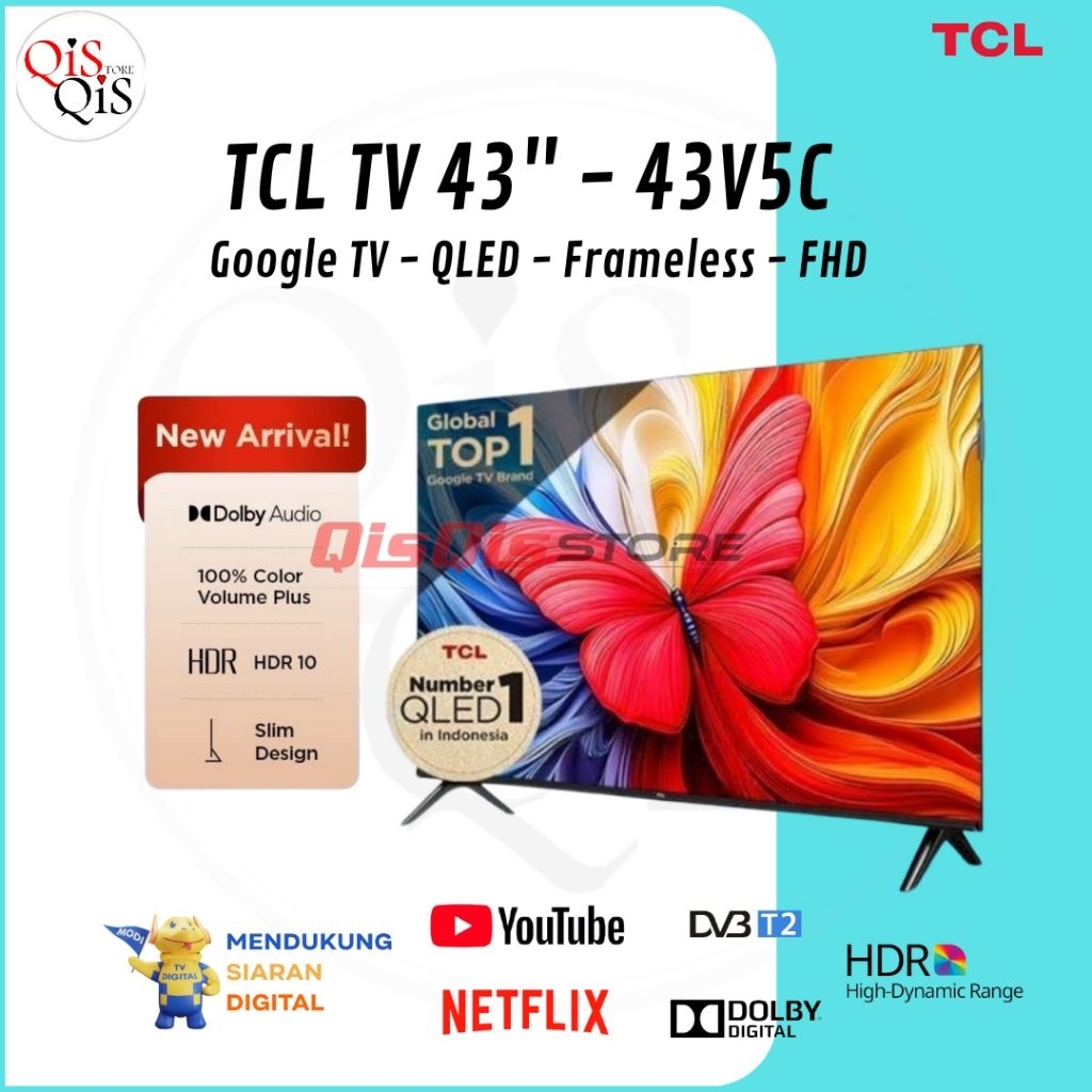 Jual TCL Google TV 40 / 43 inch - 40G9 / 40V5C / 43V5C - FHD - Digital ...
