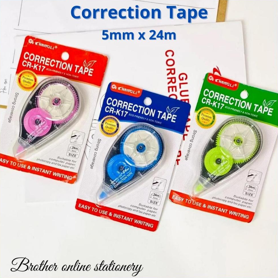 Jual BOS Correction Tape 24m x 5mm/Tipex Roll/Tipex Kering/Pita Koreksi ...