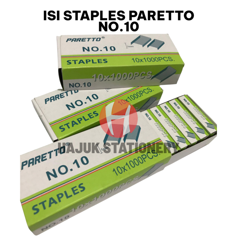 Jual ISI STAPLES PARETTO NO 10 / REFILL STAPLES NO.10 (1PACK ISI=10 ...