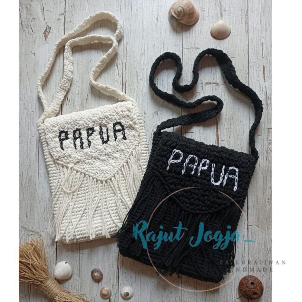 Jual Noken Papua Rumbai, Tas selempang unik, Tas untuk souvenir, Tas ...
