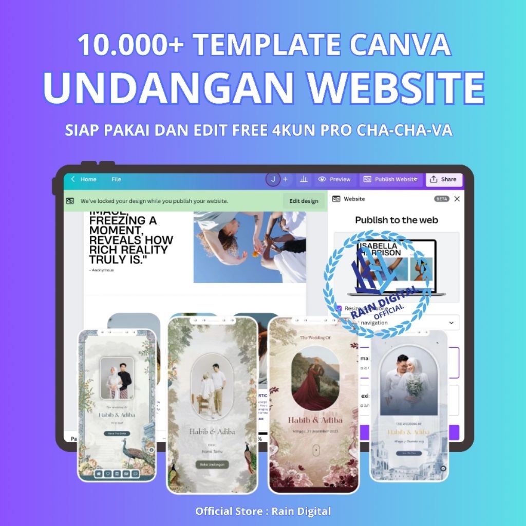 Jual Promo 10.000+ Template Canva Undangan Website Siap Pakai dan Edit ...